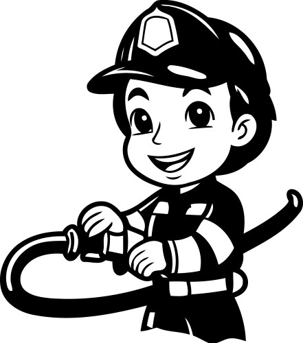 Fireman - cute cartoon Royalty Free Vector Image