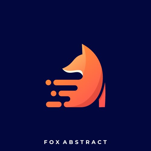 Modern fox heart logo Royalty Free Vector Image