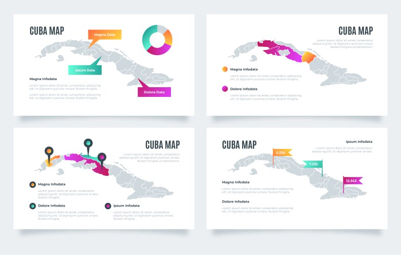 Gradient rome colorful map infographics Royalty Free Vector