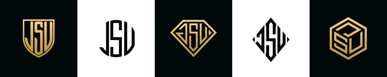 Initial letters jwm logo designs bundle Royalty Free Vector