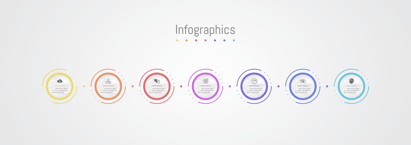 Infographic 7 options design elements Royalty Free Vector