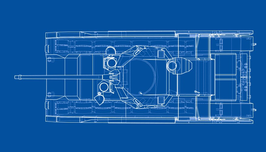 Horizontal pressure tank blueprints Royalty Free Vector