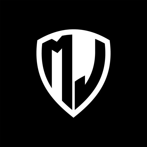 Mj letter logo with sharp triangle shield shape Vector Image