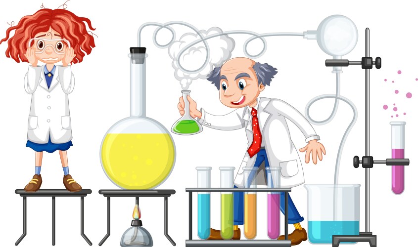 Scientist conducts experiment Royalty Free Vector Image