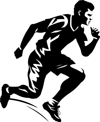 Sprinter surge runner side view logo design Vector Image