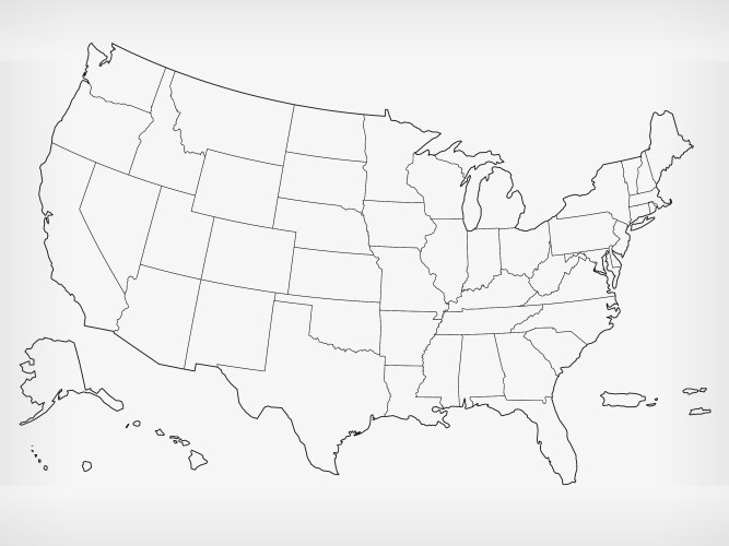 Blank outline map of europe simplified wireframe Vector Image