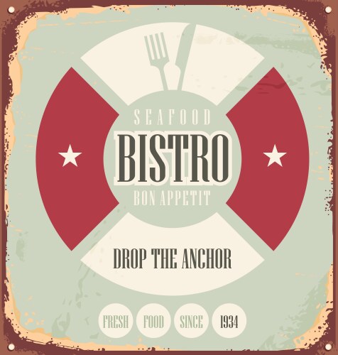 Retro seafood restaurant poster with lobster Vector Image