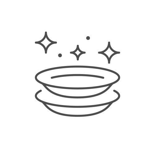 Plates stack in water splash white clean dishes Vector Image