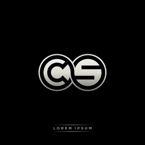 Cs logo letter monogram with triangle shape Vector Image