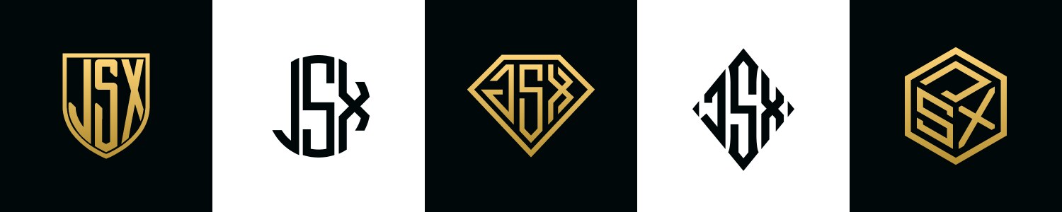 Initial letters jwt logo designs bundle this Vector Image