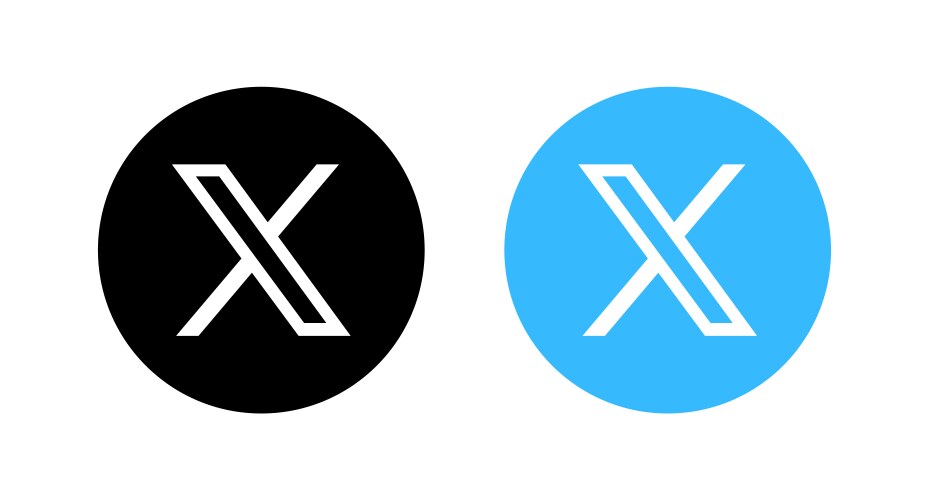 Twitter icon x logo social media Royalty Free Vector Image