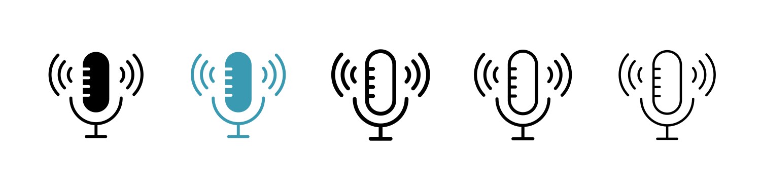Voice recording icon set on white background Vector Image