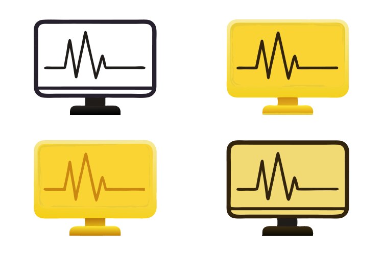 Electrocardiogram machine with beeping ecg trace Vector Image
