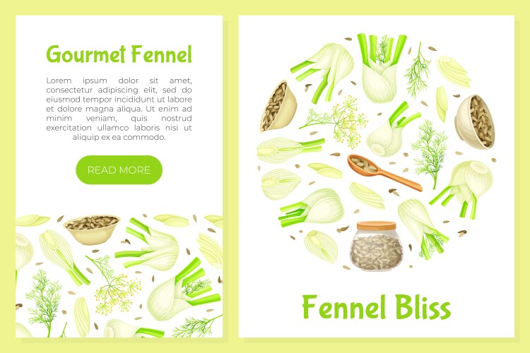 Fennel banner design with edible condiment Vector Image
