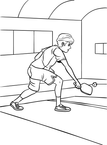 Pickleball isolated coloring page for kids Vector Image