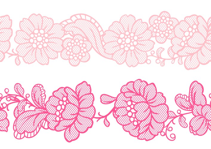 Seamless border with tropical leaves and flowers Vector Image