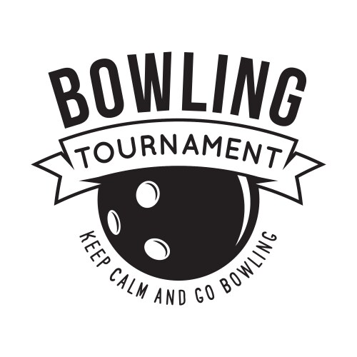 Monochrome bowling labels set Royalty Free Vector Image