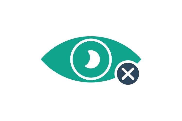 Vision loss icon eye with cross related Royalty Free Vector