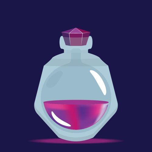 Colored magical potion flask Royalty Free Vector Image