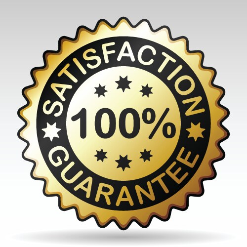 100 percent satisfaction guarantee Royalty Free Vector Image