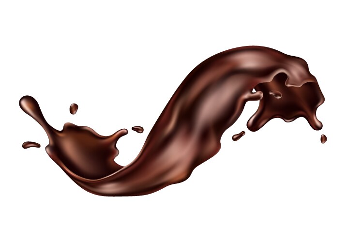 Realistic chocolate splash liquid whirl Royalty Free Vector
