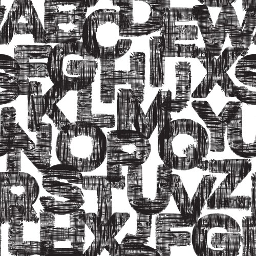 Creative letters seamless pattern english Vector Image