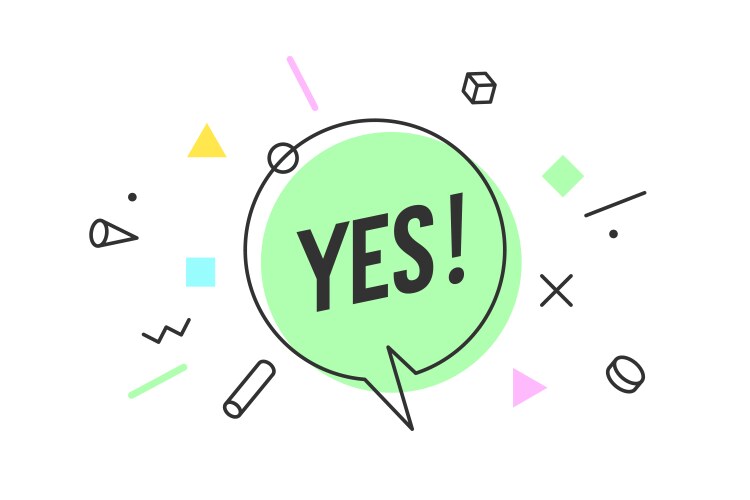 Capybara holding yes banner Royalty Free Vector Image