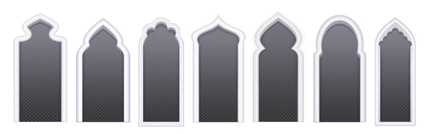 Ramadan arch windows arabian window shape Vector Image