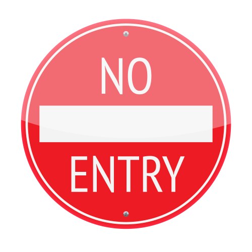 No entry or do not enter traffic sign Royalty Free Vector