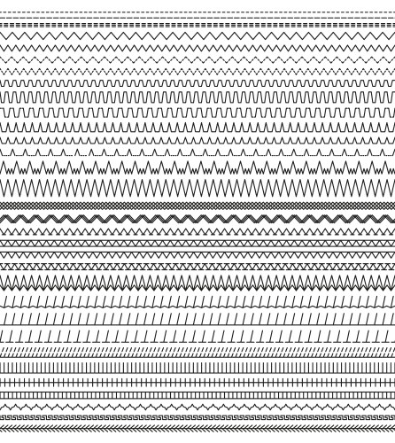 Sewing stitches machine and hand seam Royalty Free Vector