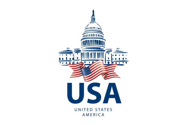 White house political logo Royalty Free Vector Image