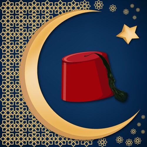 Traditional turkish hat fez or tarboosh Royalty Free Vector