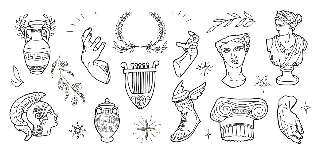 Black and White Greek Gods Vector Images (over 6,300)