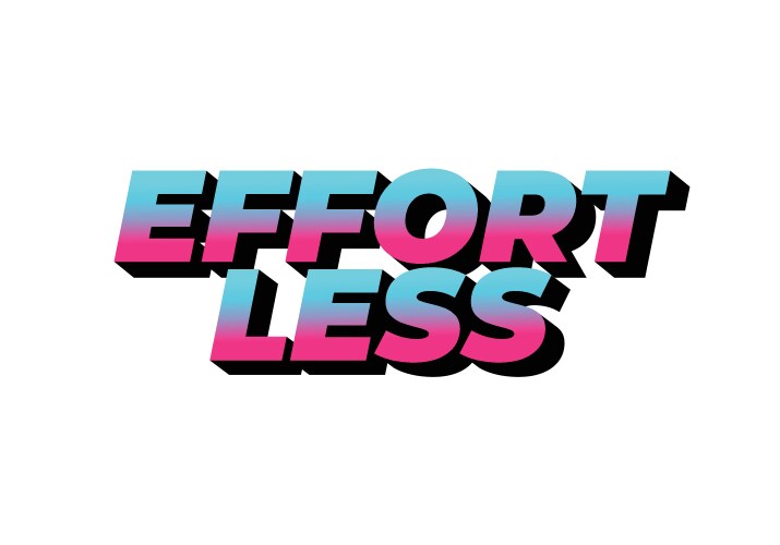 Effortless text effect in 3d look with eye Vector Image