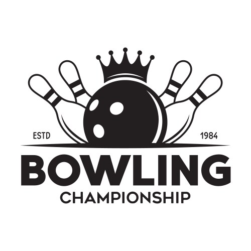 Bowling logo design concept template emblem Vector Image