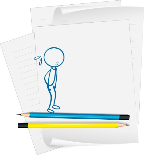 Quill writing on paper cartoon Royalty Free Vector Image