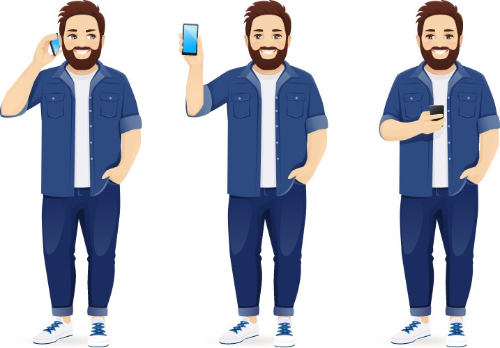 Big man gesturing ok sign Royalty Free Vector Image