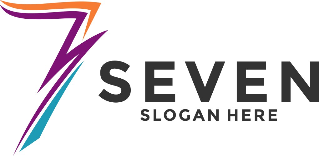 Creative modern number 7 seven and letter s logo Vector Image