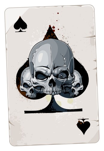 Ace spades with skull Royalty Free Vector Image