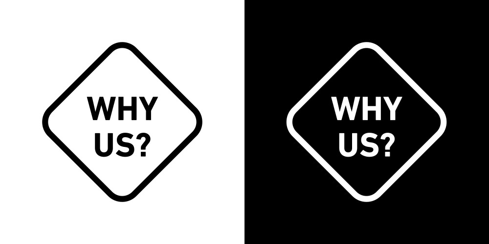Why us icon set on white background Royalty Free Vector