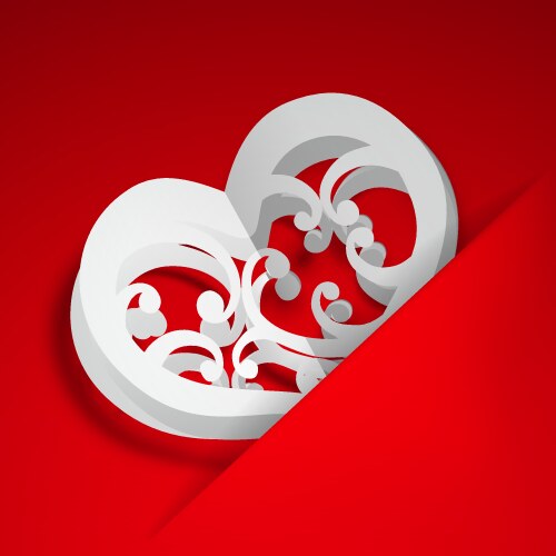 Heart in cutout paper Royalty Free Vector Image