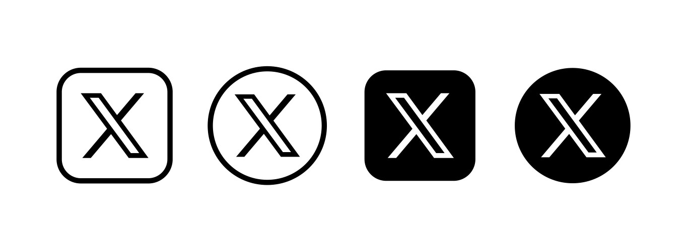 Twitter icon x logo social media Royalty Free Vector Image