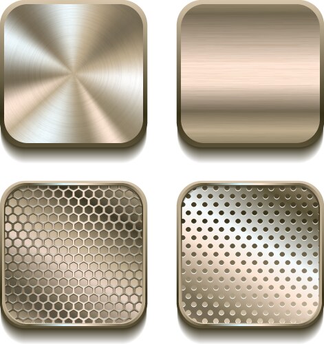Apps metal icon set Royalty Free Vector Image - VectorStock