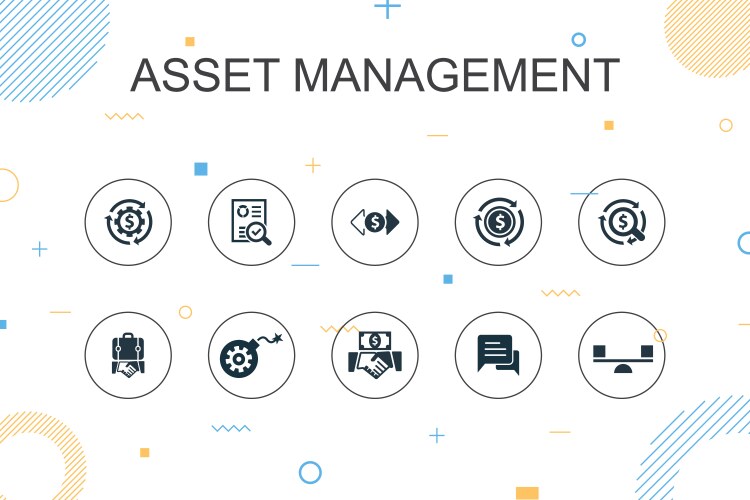 Asset management brochure template Royalty Free Vector Image