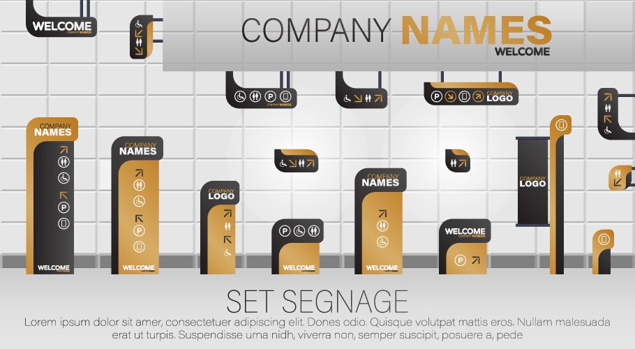 Exterior and interior signage wooden concept Vector Image