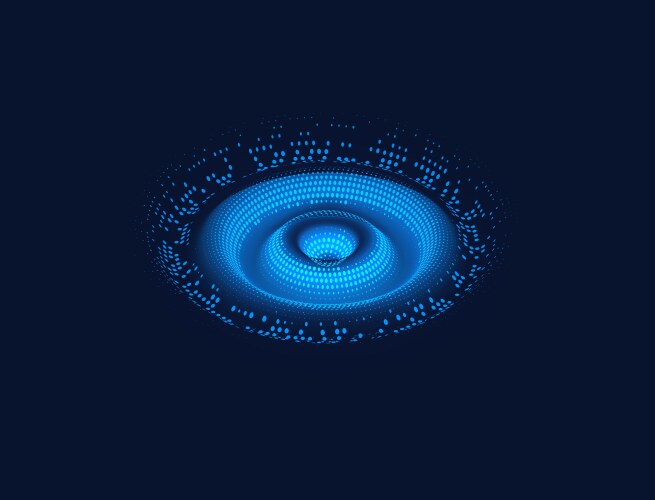 3d wavy ripple effect sound impact round Vector Image