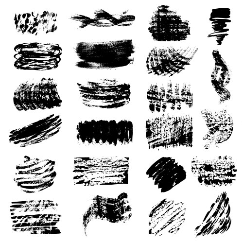 Diverse set black paint Royalty Free Vector Image
