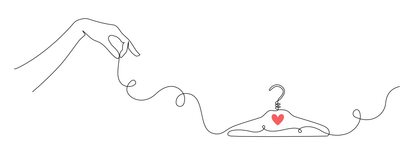 Dress hanger outline Royalty Free Vector Image