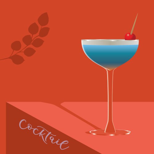 Colored detailed cocktail Royalty Free Vector Image