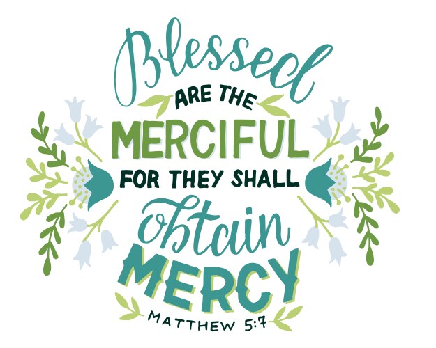 Hand lettering his mercy endures forever biblical Vector Image